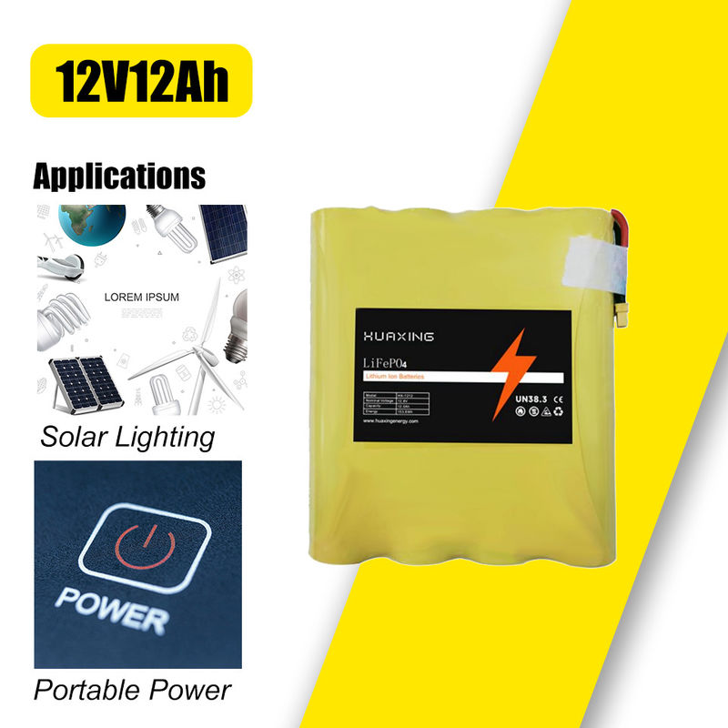 12V 12.8V 12Ah LFP Battery PVC Wrap Huaxing Lithium Iron Phosphate For ...
